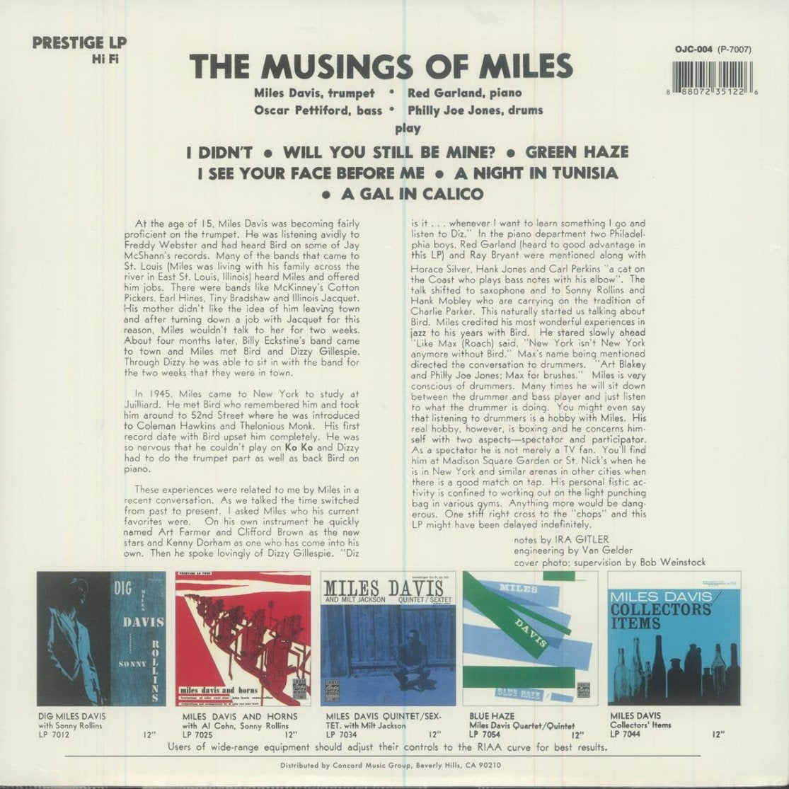 Miles Davis - The Musings Of Miles (Mono, 150g) – AudioSoundMusic