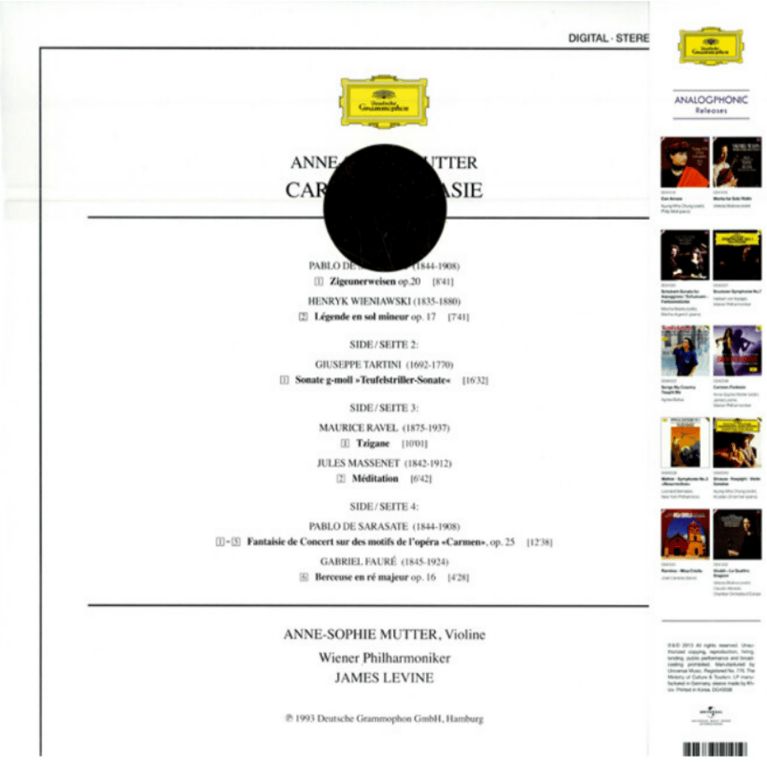 Anne-Sophie Mutter - Carmen Fantasie (2LP, Digital Recording ...