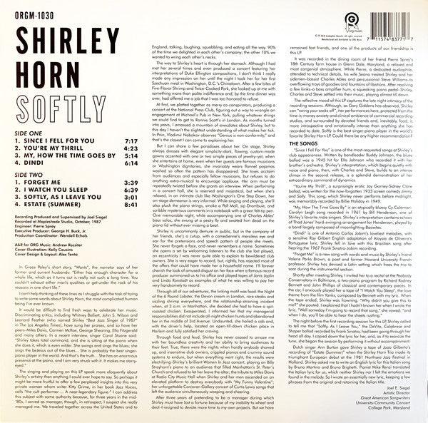 Shirley Horn - Softly (Black vinyl) – AudioSoundMusic